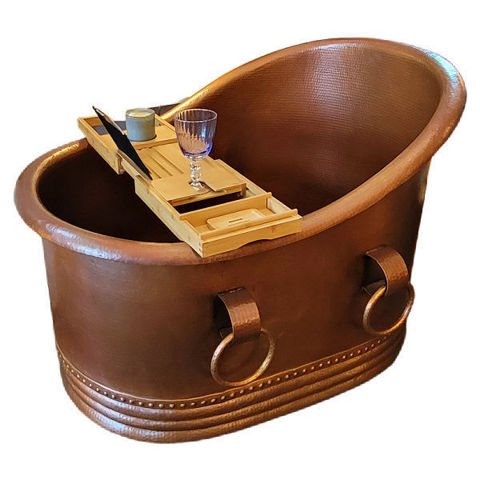 bamboo bath tub caddy tray | Copper Sinks Online