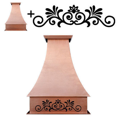 SoLuna Copper Range Hood | Vintage | Bespoke | Scroll | Copper Sinks Online