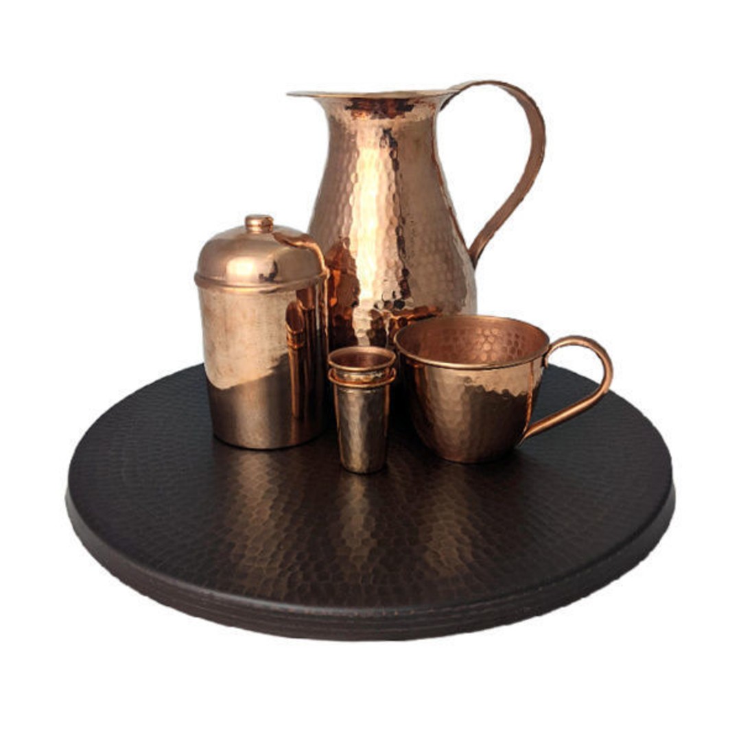 Hammered Copper Lazy Susan by Soluna | Copper Sinks Online