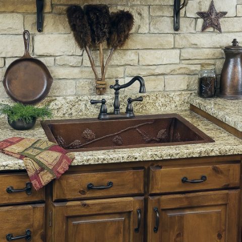 Copper Kitchen Sink - Pine Cone Soluna | Copper Sinks Online